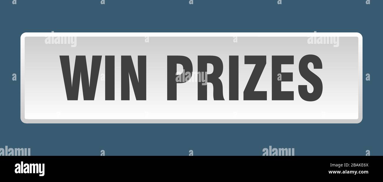 win prizes button. win prizes square white push button Stock Vector ...
