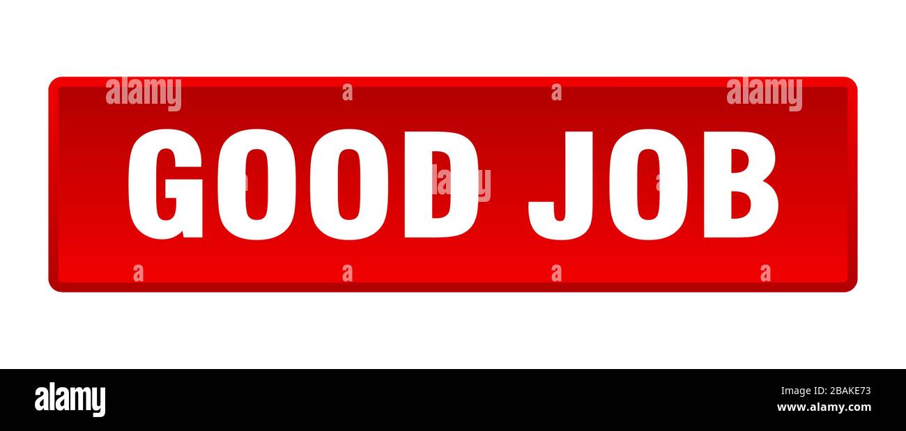 good job button. good job square red push button Stock Vector Image ...