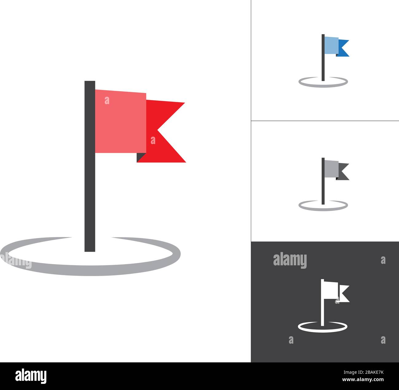 Flag GPS Map Pointer Isolated Vector Illustration Icon. Map Pin Concept ...