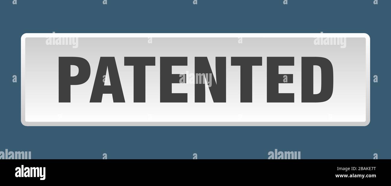 patented button. patented square white push button Stock Vector Image ...