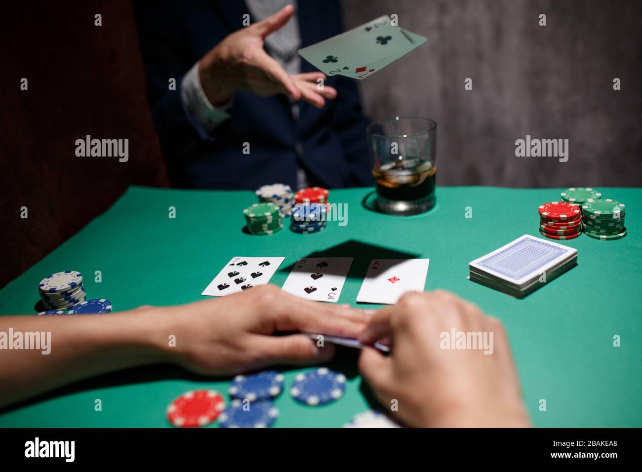 Online poker player cards chips hi-res stock photography and images - Alamy