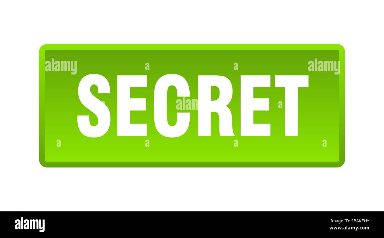 Secret Button Secret Square Green Push Button Stock Vector Image Art