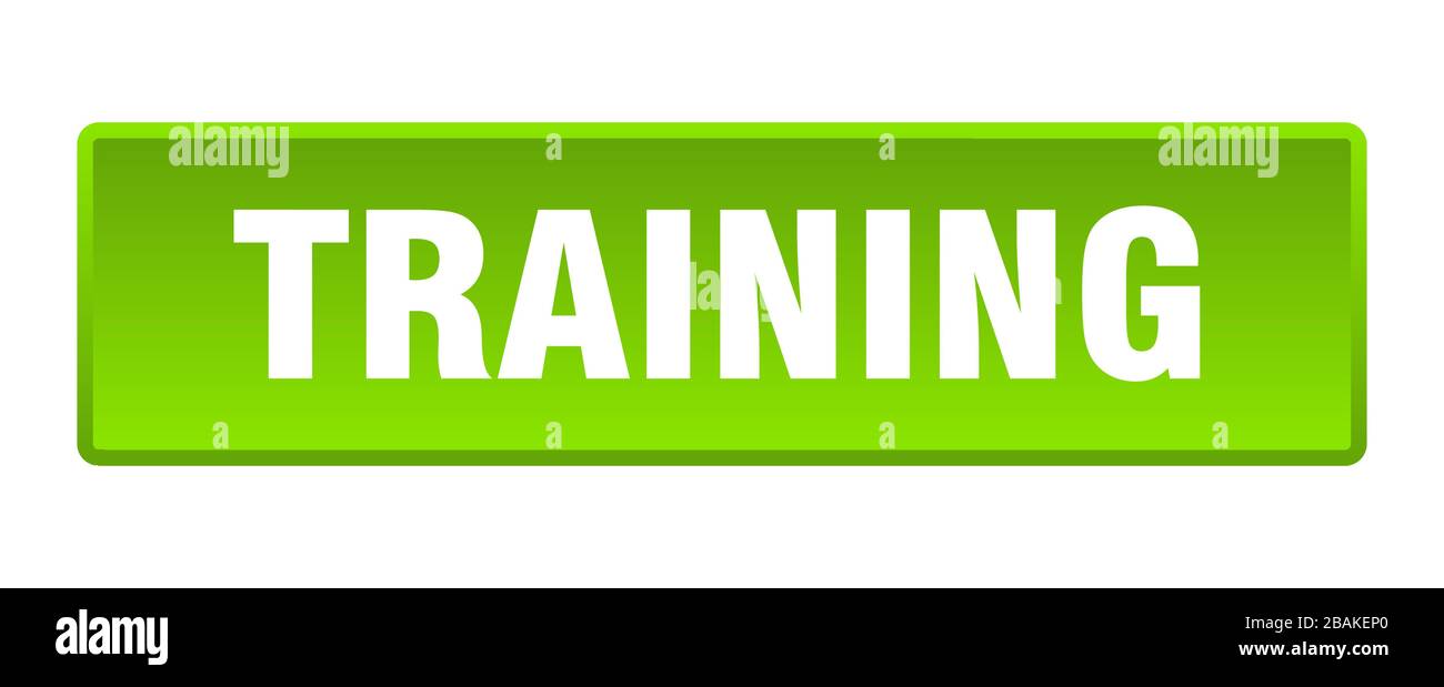 training button. training square green push button Stock Vector Image ...