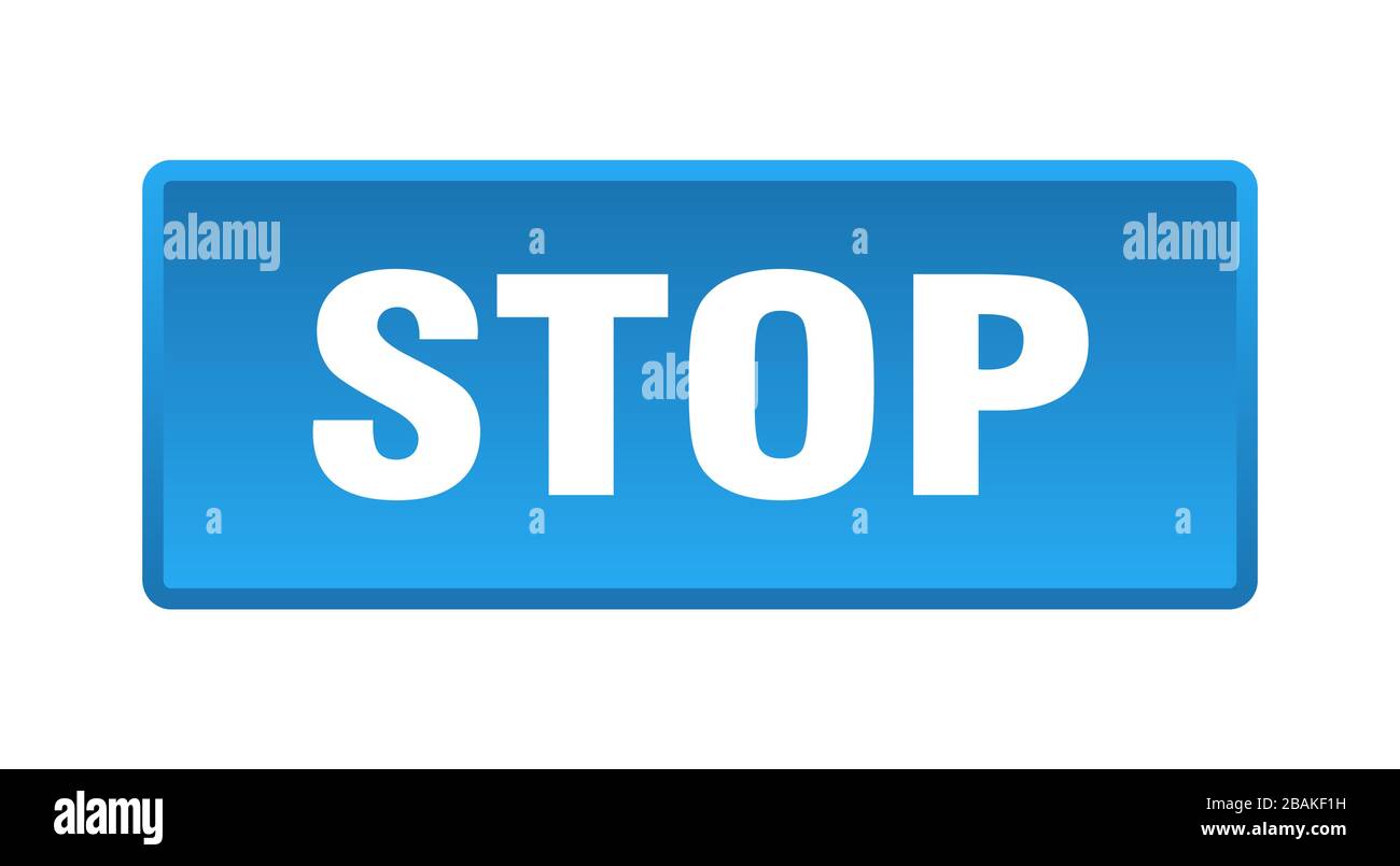 stop button. stop square blue push button Stock Vector Image & Art - Alamy