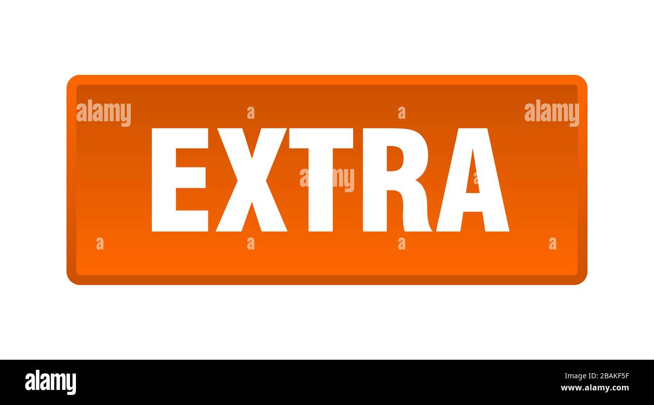 extra button. extra square orange push button Stock Vector Image & Art - Alamy