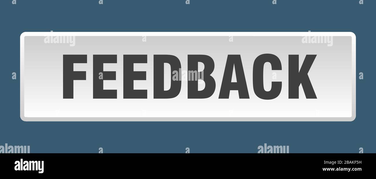 feedback button. feedback square white push button Stock Vector Image ...