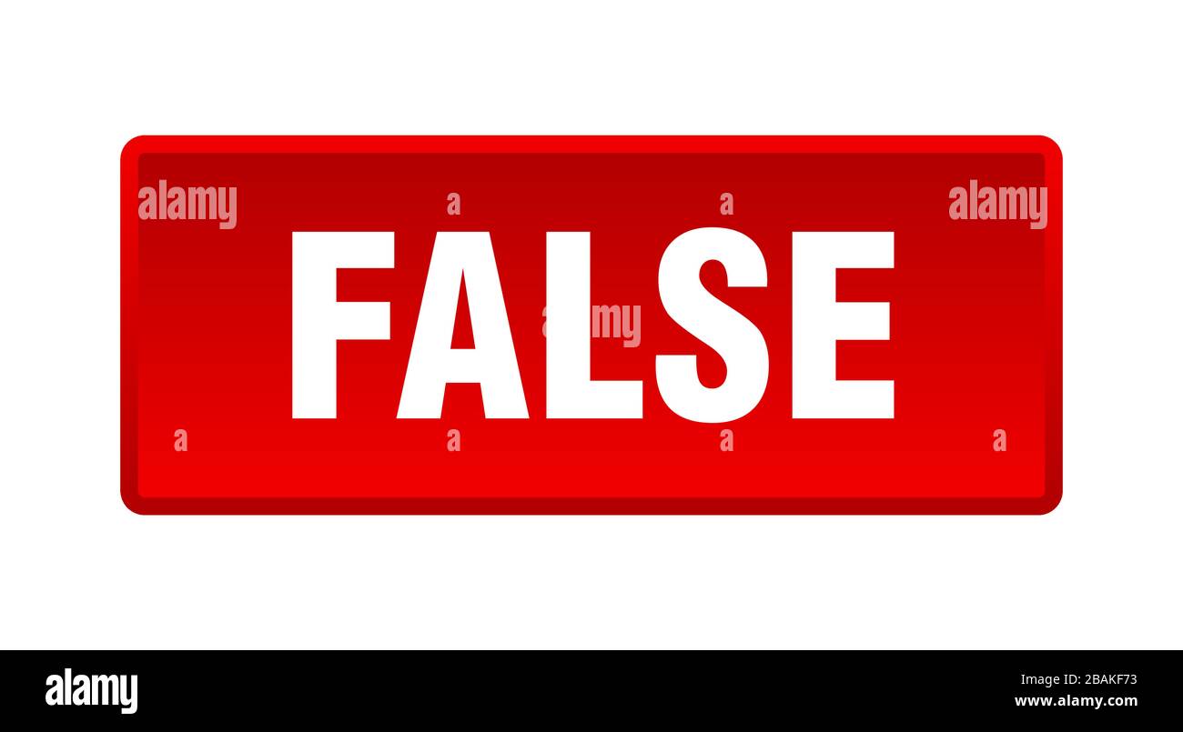false button. false square red push button Stock Vector Image & Art - Alamy