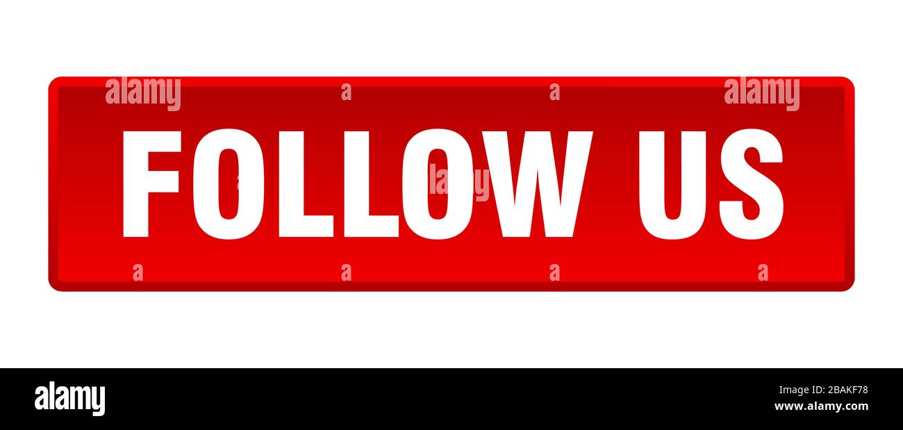 follow us button. follow us square red push button Stock Vector Image ...