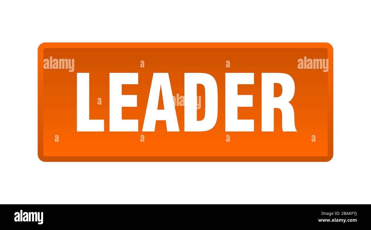 leader button. leader square orange push button Stock Vector Image ...