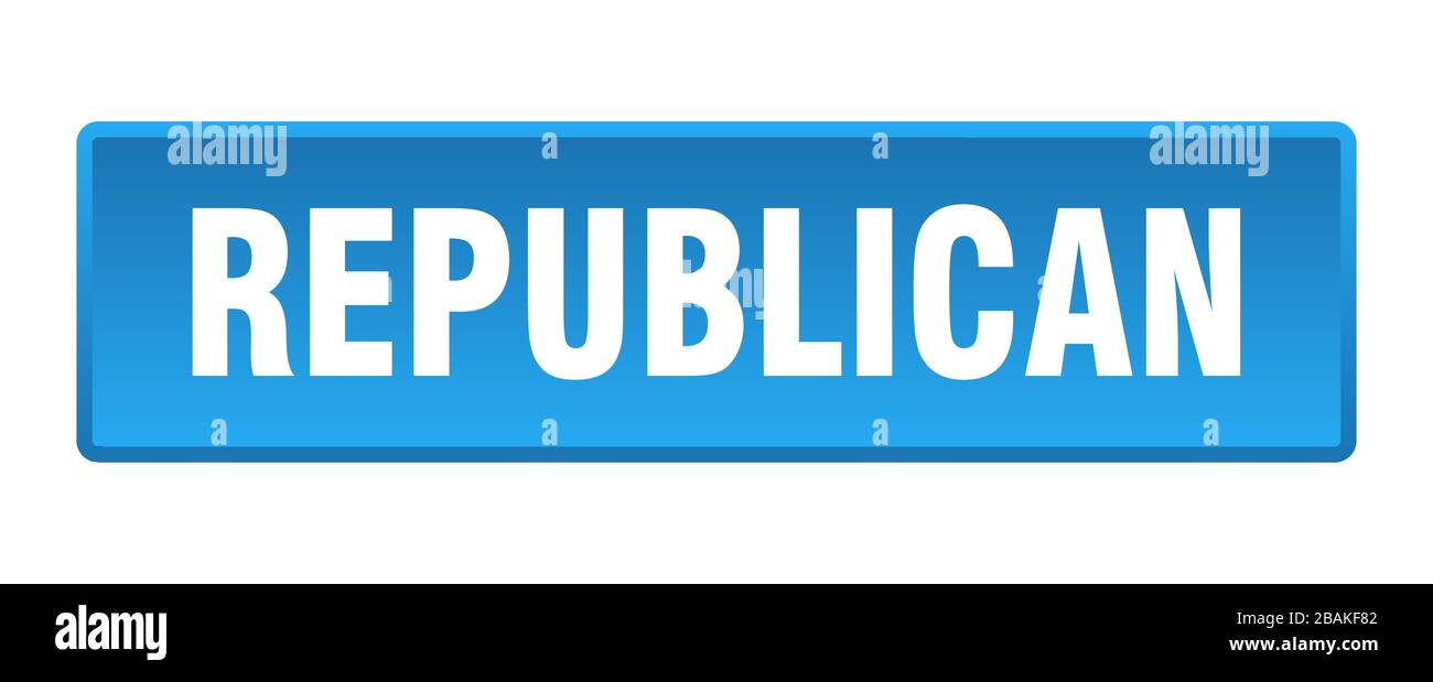 republican button. republican square blue push button Stock Vector Image & Art - Alamy