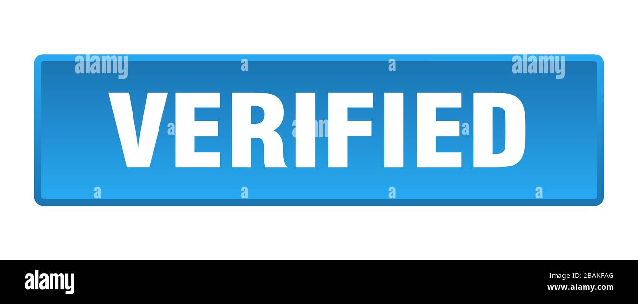 verified button. verified square blue push button Stock Vector Image ...