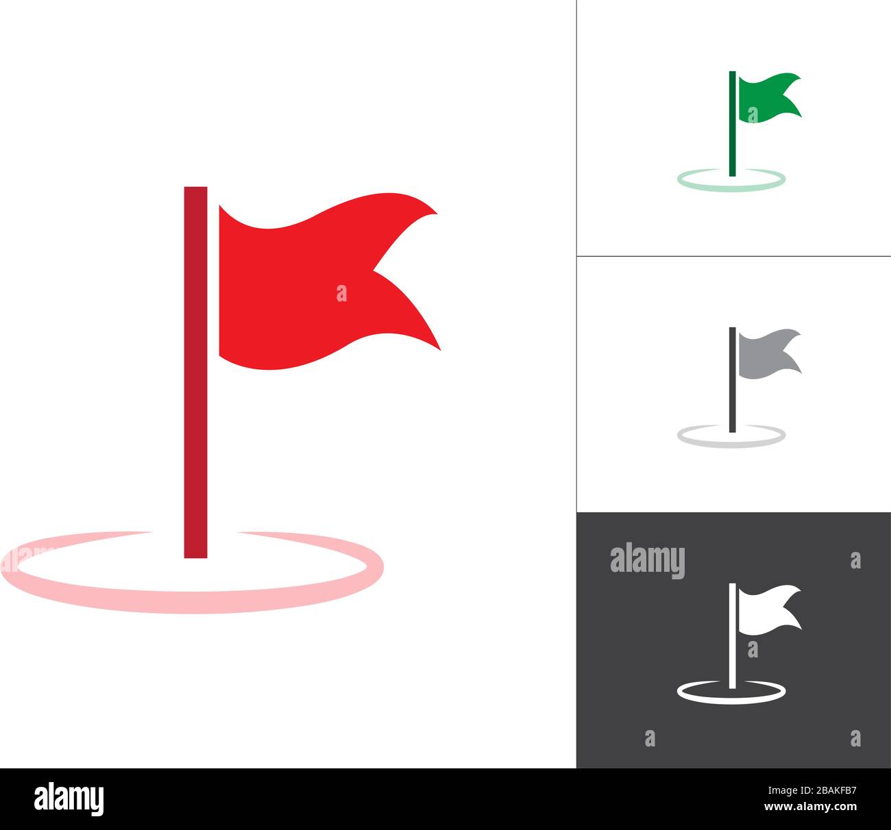 Flag Weaving GPS Map Pointer Isolated Vector Illustration Icon. Map Pin ...
