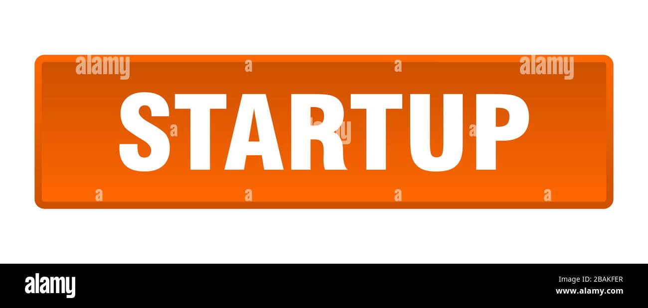 startup button. startup square orange push button Stock Vector Image & Art - Alamy
