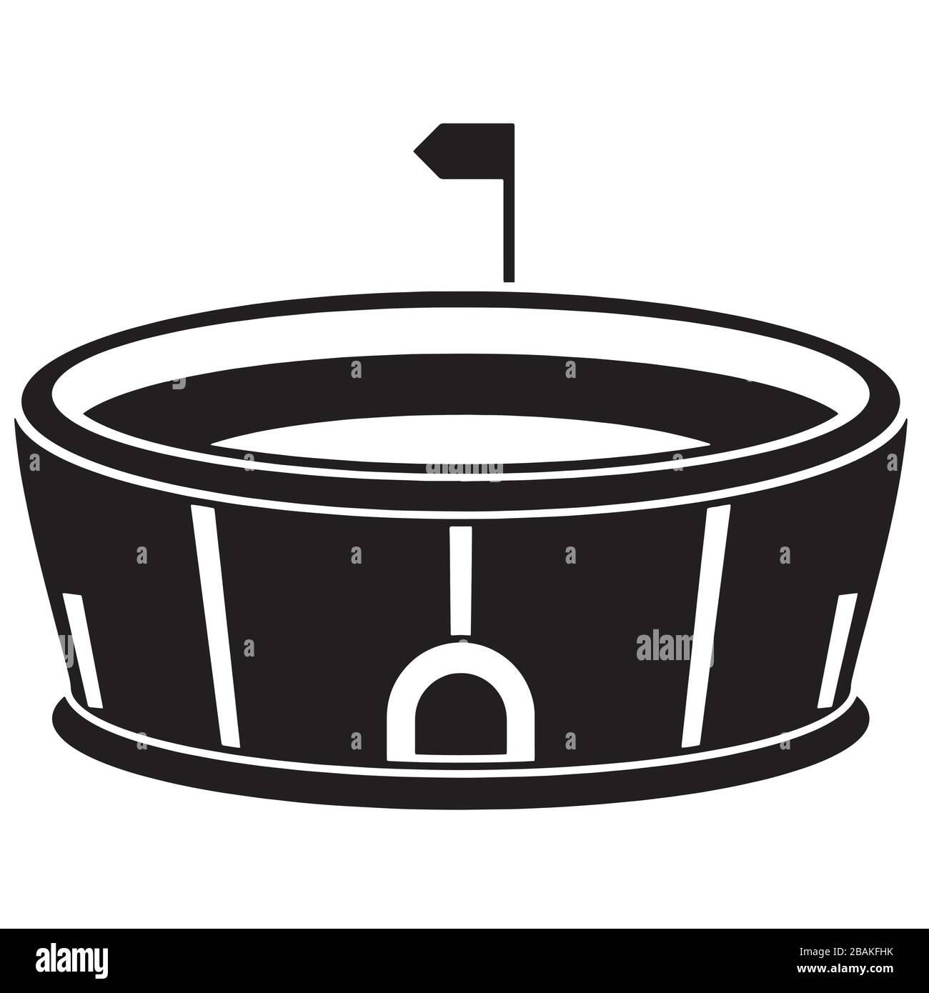 Silhouetted Stadium Icon Vector Illustration Stock Vector Image & Art ...