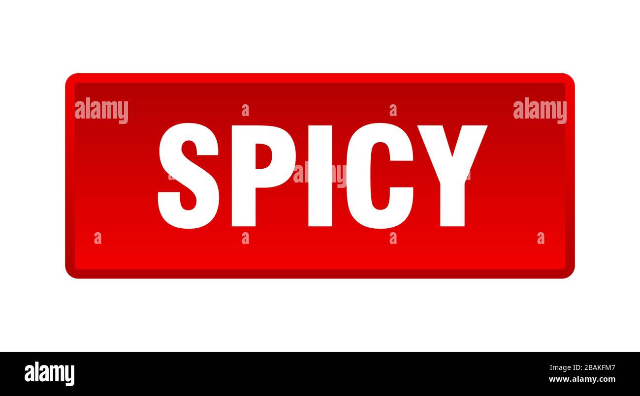 spicy button. spicy square red push button Stock Vector Image & Art - Alamy