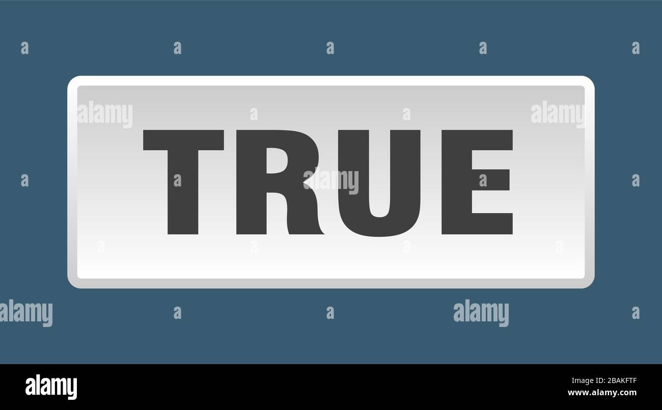 true button. true square white push button Stock Vector Image & Art - Alamy