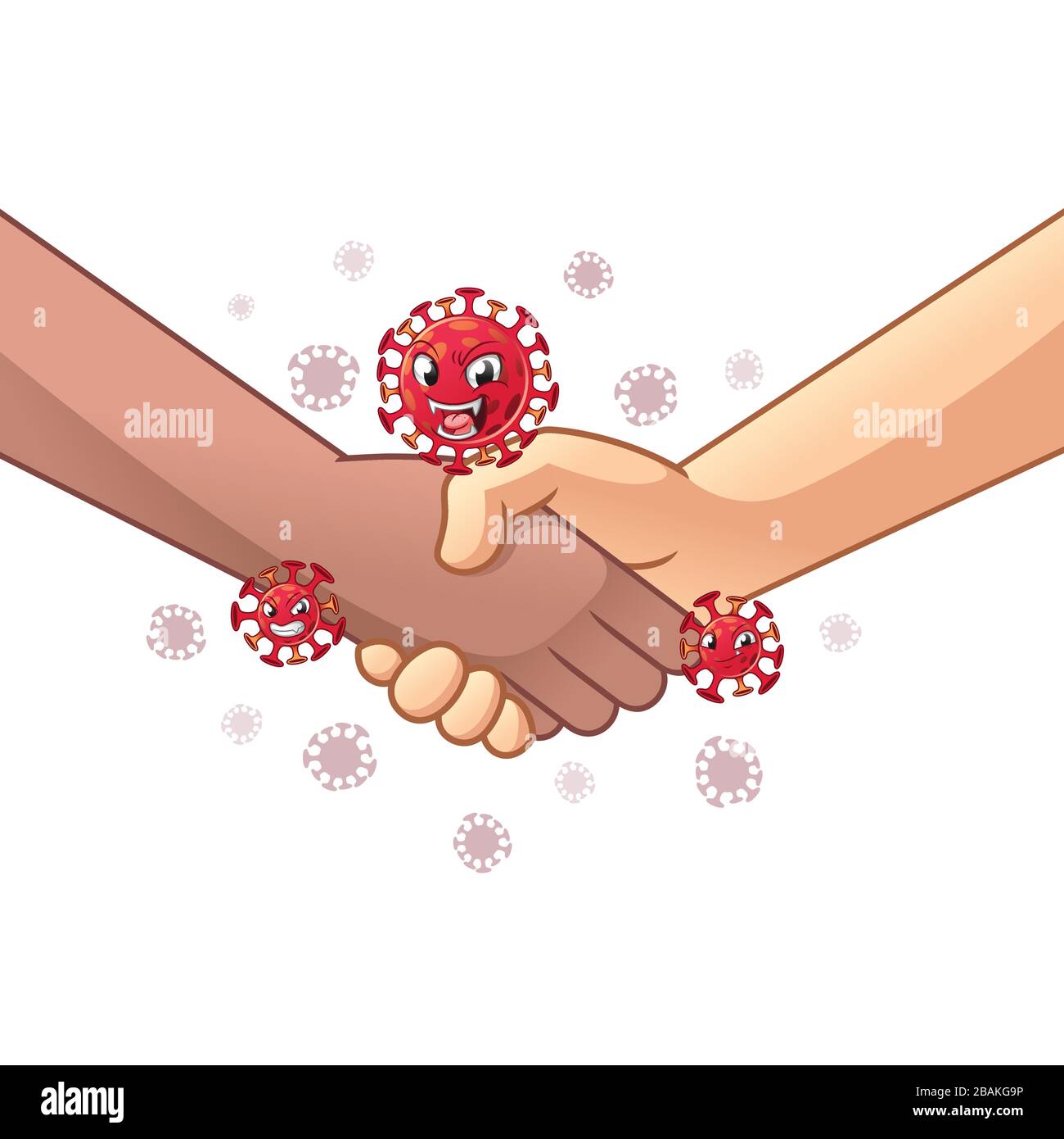 Transmission of The Virus Through Shake Hands Concept, Health and ...