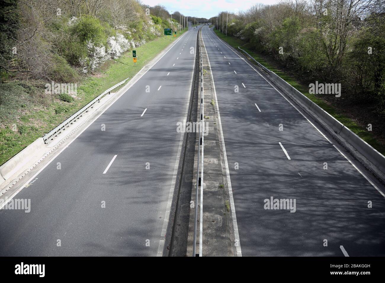Peterborough, UK. 28th Mar, 2020. Day Five of Lockdown in Peterborough. An eerily quiet ...