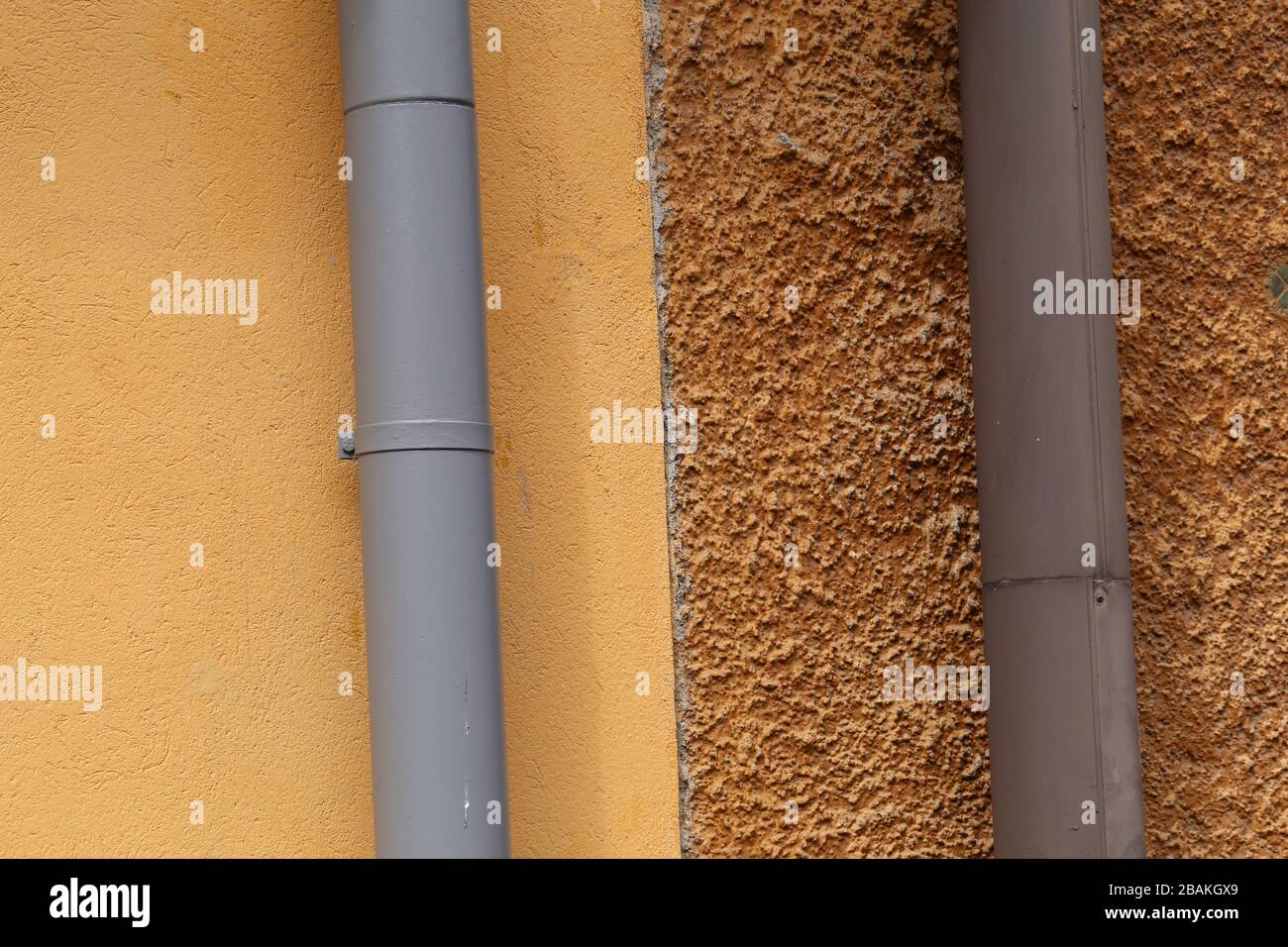 Gutter pipes photographed in Eira, downtown Helsinki Finland, June 2019 ...