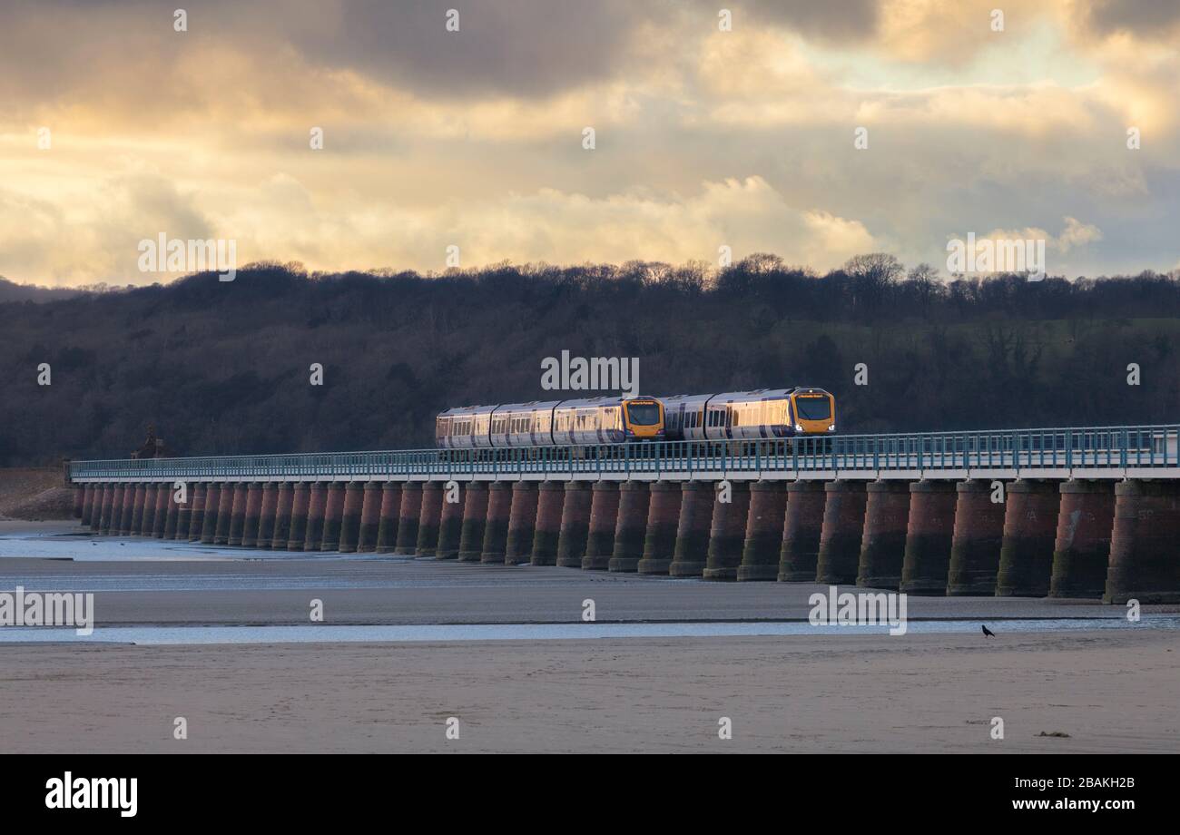 CAF Civity class 195 diesel trains operated by Northern Rail crossing ...