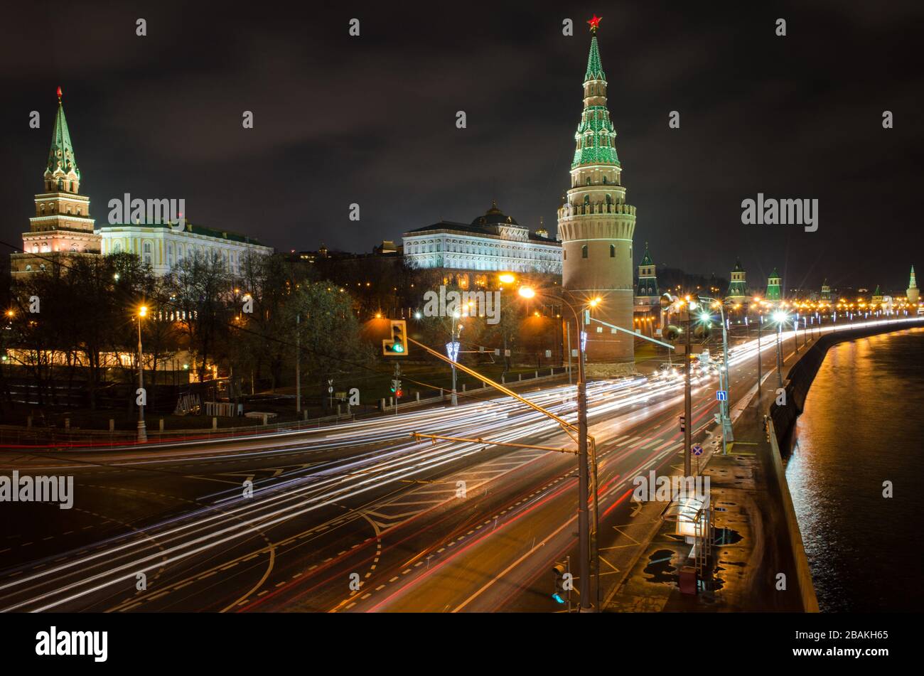 Kremlin by night Stock Photo - Alamy