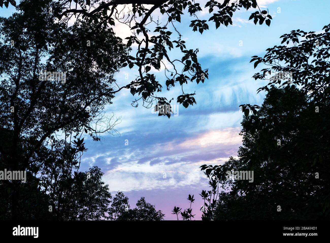 Beautiful sunset under the setting sun Stock Photo - Alamy