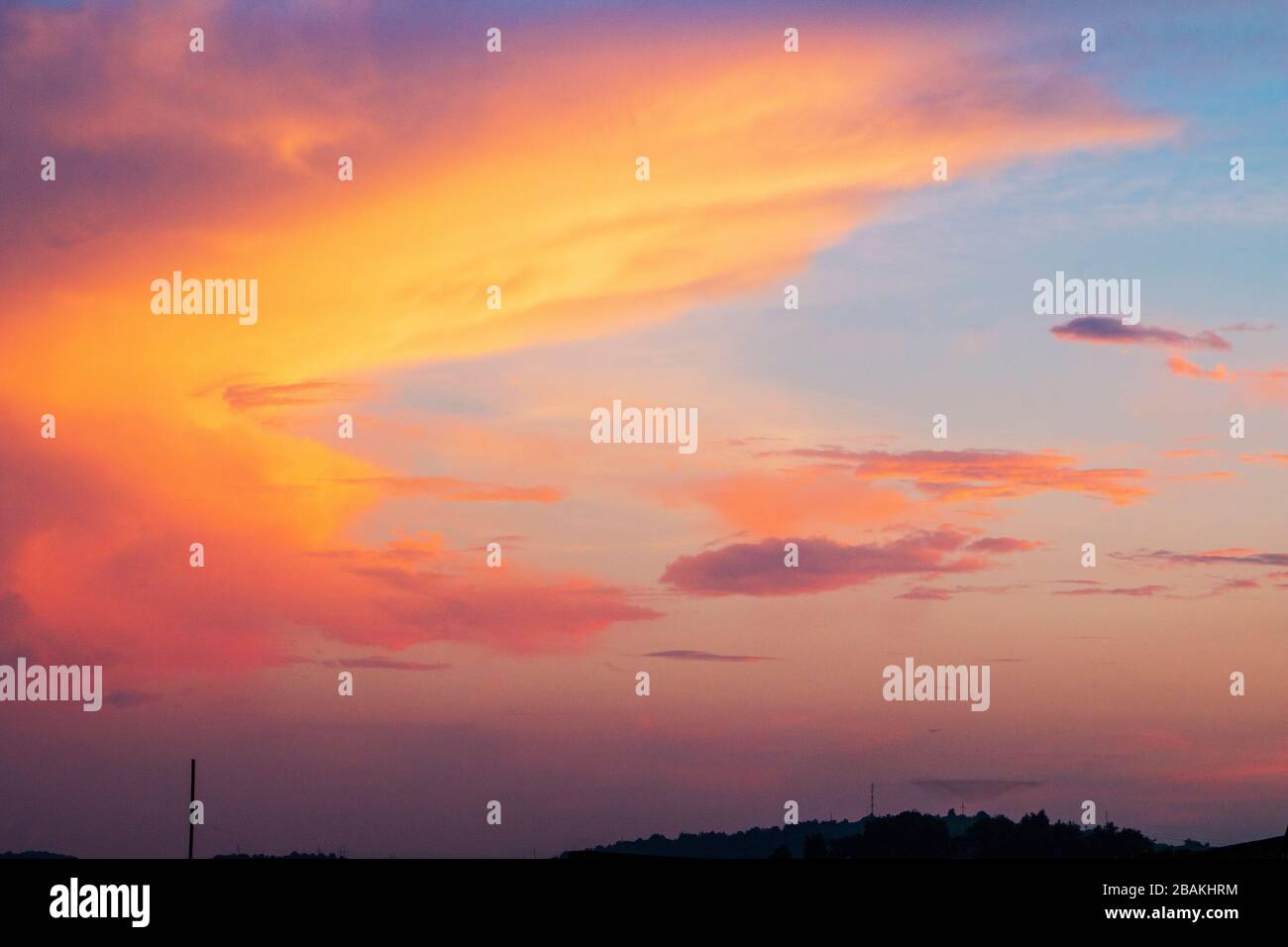 Blue hill under low clouds hi-res stock photography and images - Alamy