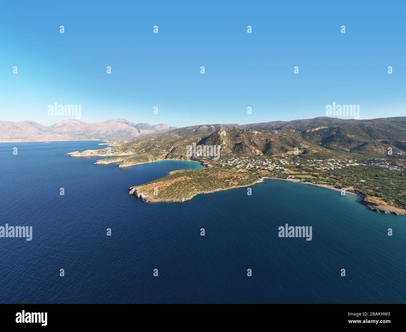 Aerial panoramic view of Kalydon Island, Crete, Greece Stock Photo - Alamy