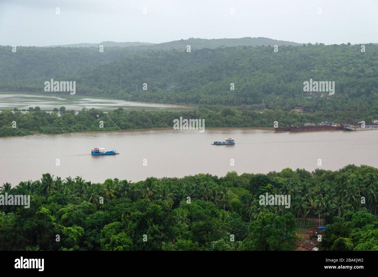 Beautiful view of the Durbhat - Rassaim and Adpai - Rassaim ferry boat ...