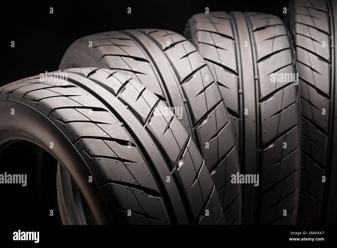 cool and beautiful summer tires for racing and drifting on a black ...
