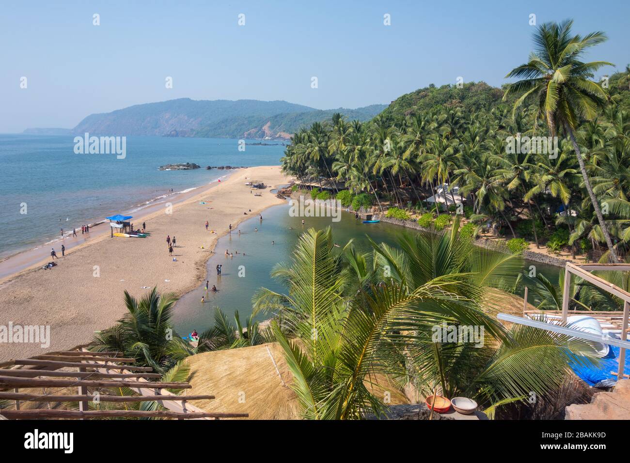 Beautiful view of Cola beach and the lagoon created by the flowing of ...