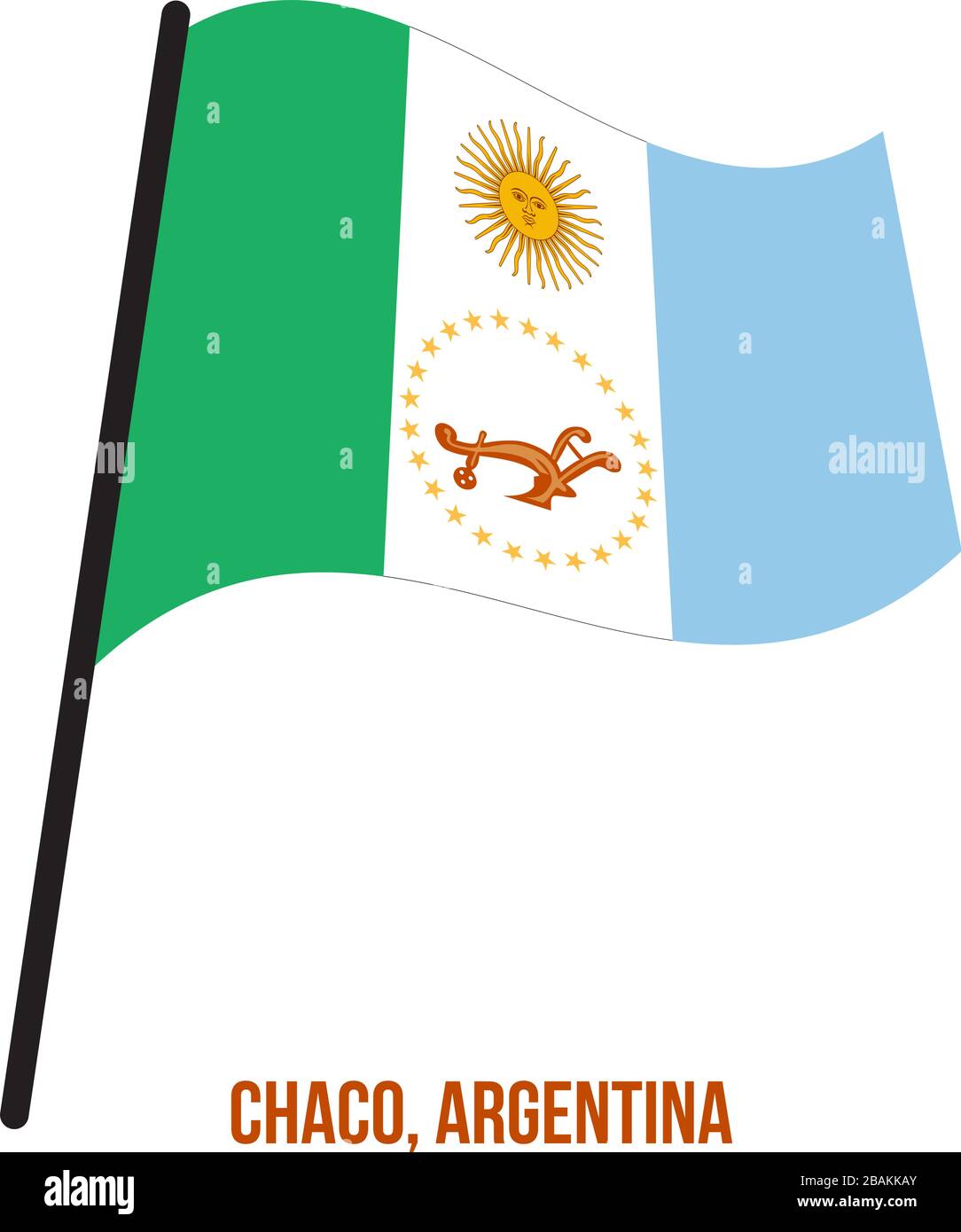 Chaco Flag Waving Vector Illustration on White Background. Flag of ...