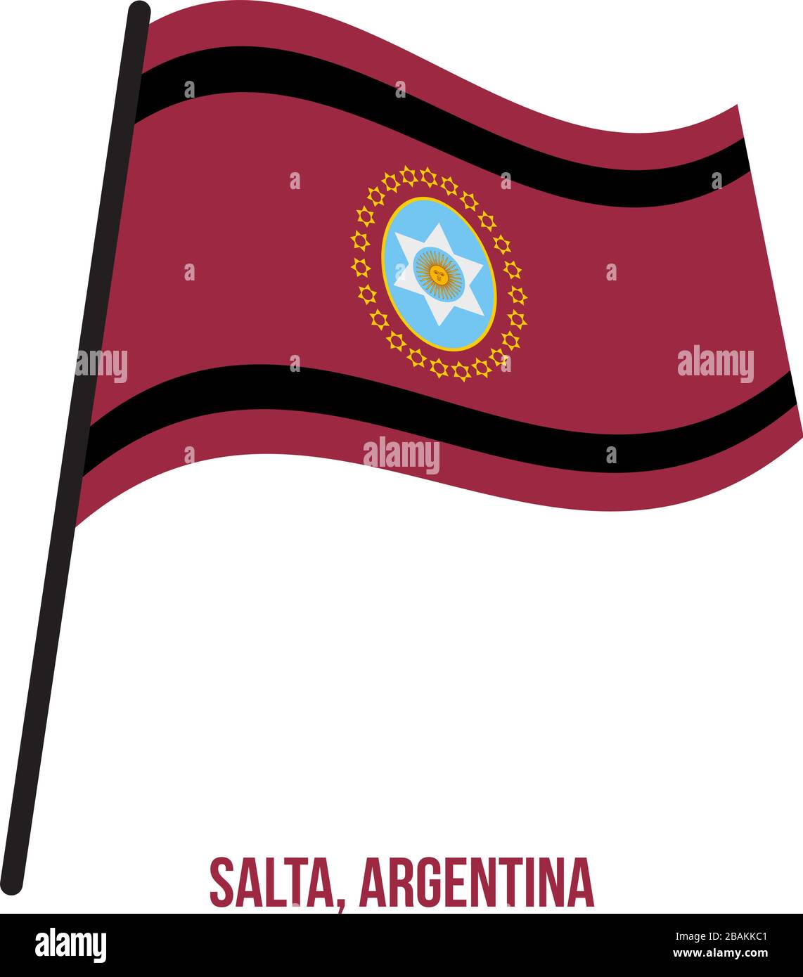 Salta Flag Waving Vector Illustration on White Background. Flag of ...