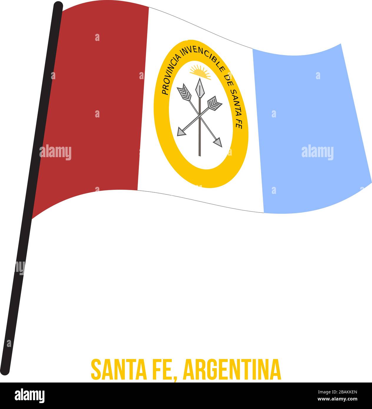 Santa Fe Flag Waving Vector Illustration on White Background. Flag of ...