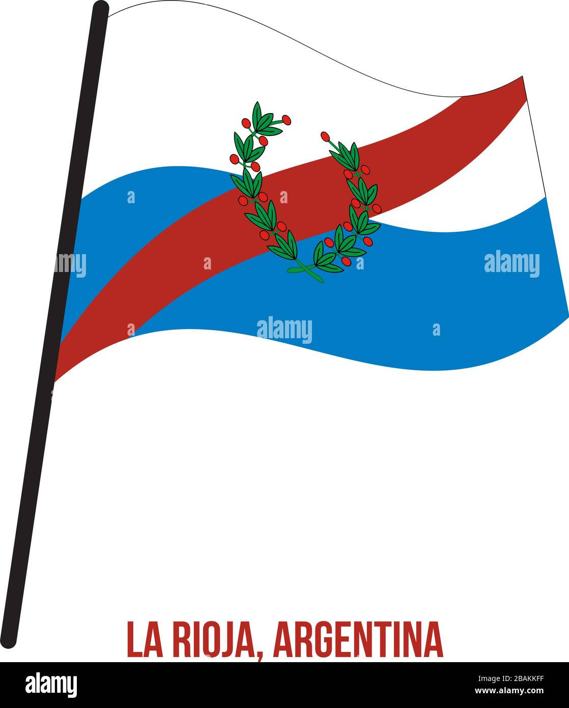 La Rioja Flag Waving Vector Illustration on White Background. Flag of ...
