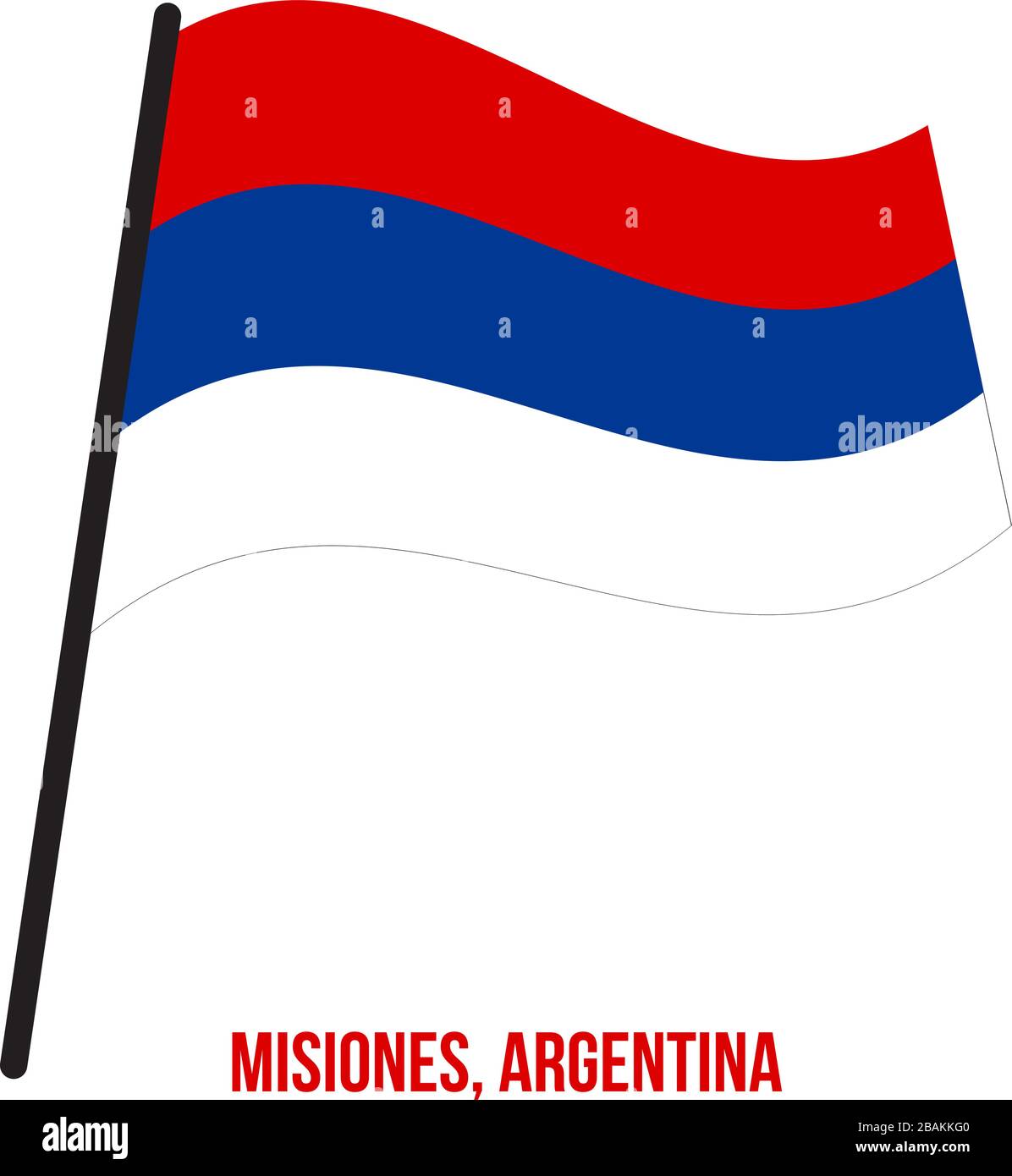Misiones Flag Waving Vector Illustration on White Background. Flag of ...