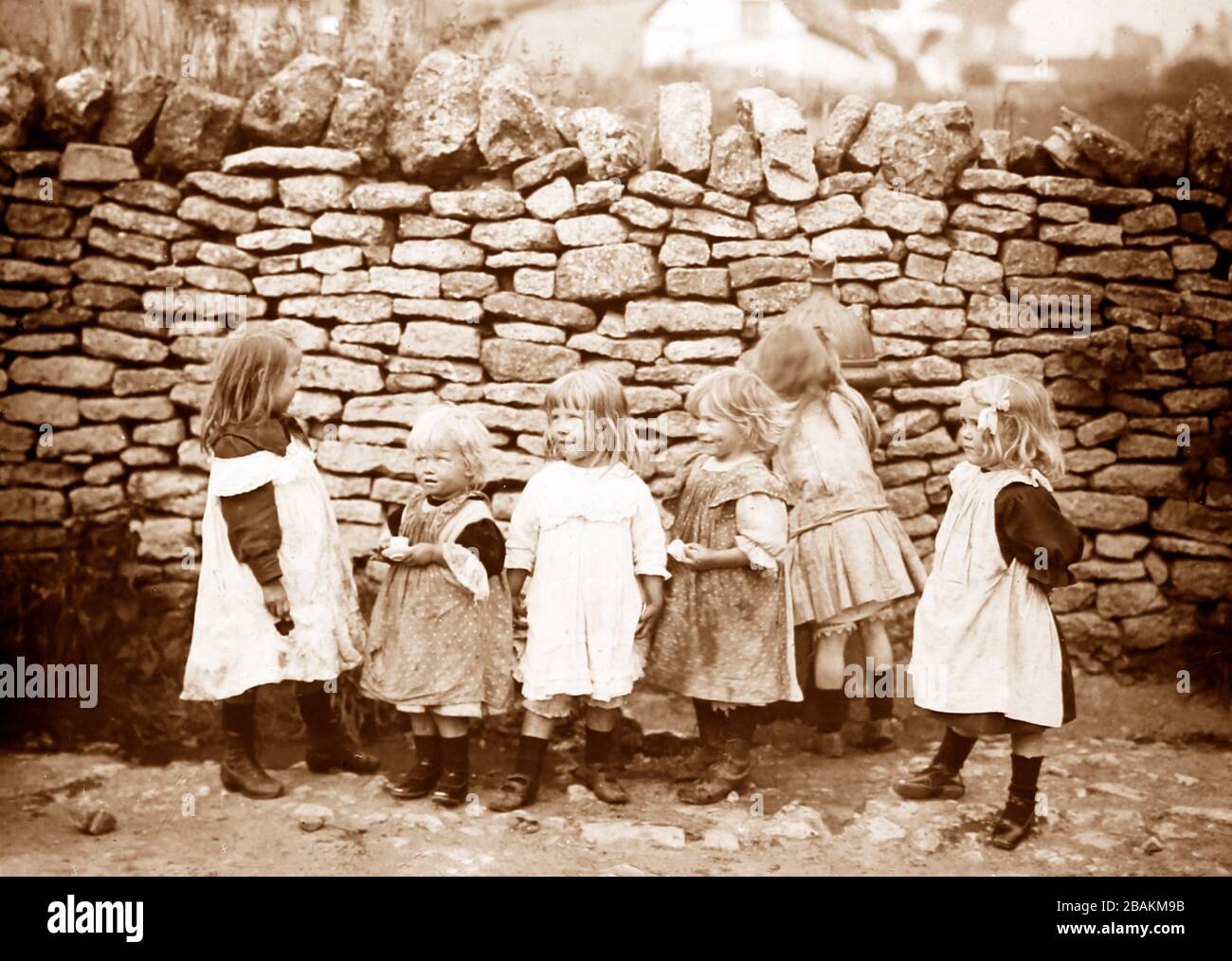 Village children, Victorian period Stock Photo - Alamy