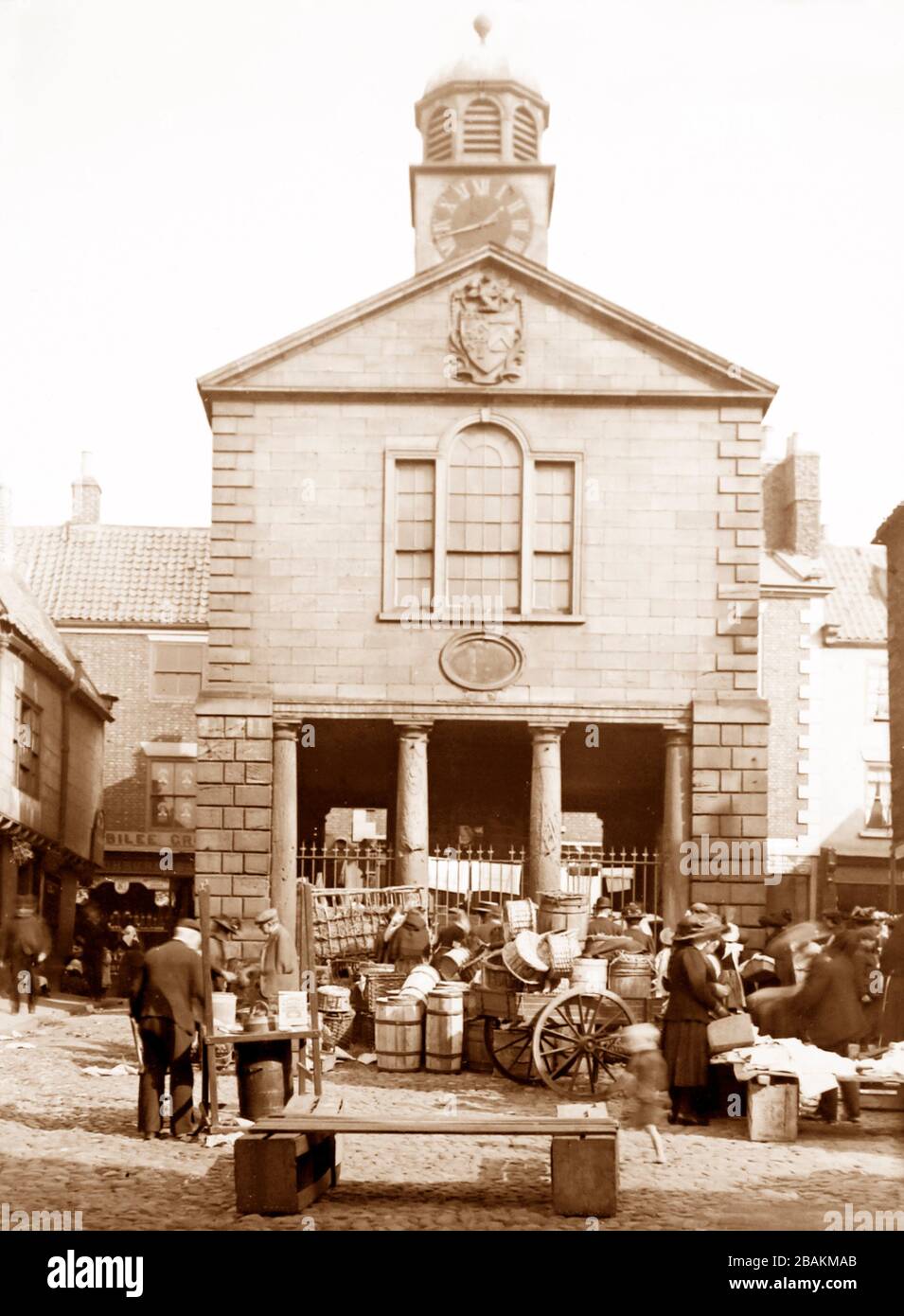 Old Town Hall and Market, Whitby, Victorian period Stock Photo - Alamy