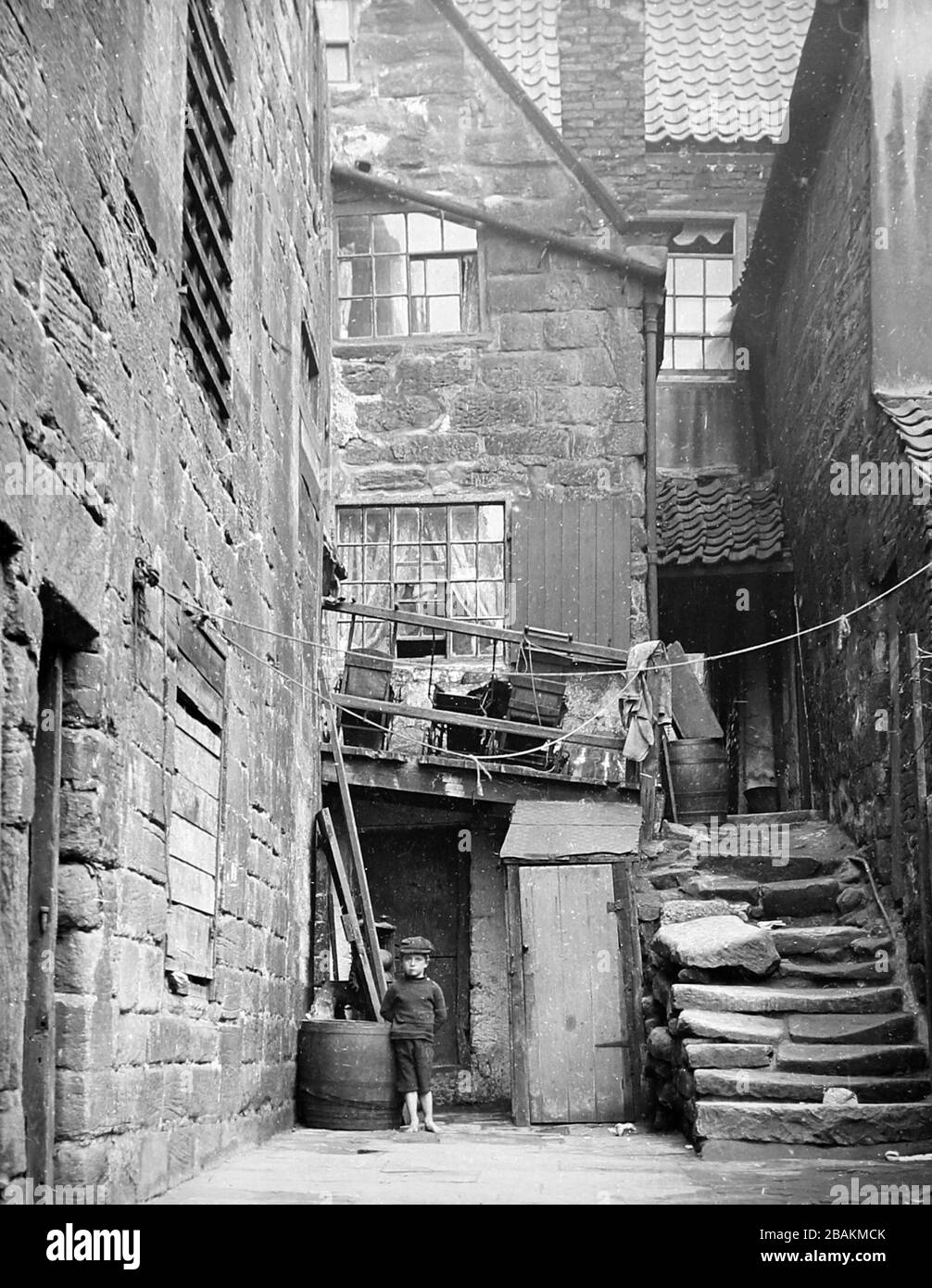 A Whitby yard, Victorian period Stock Photo - Alamy