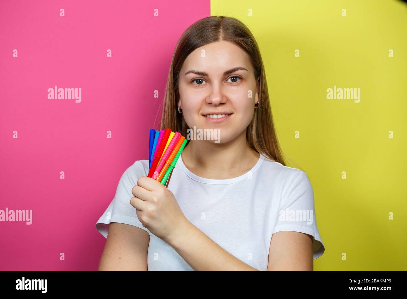 Kid giving pencil hi-res stock photography and images - Alamy