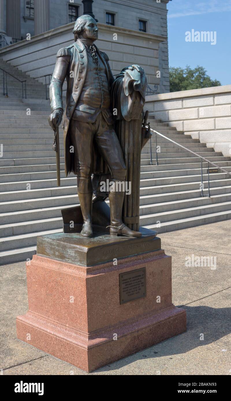 Statue of the Father of USA located in the capital Columbia SC. First ...