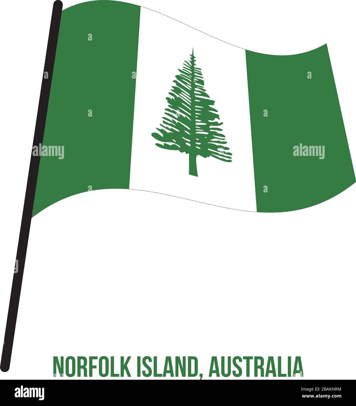 Norfolk Island Flag Waving Vector Illustration on White Background ...