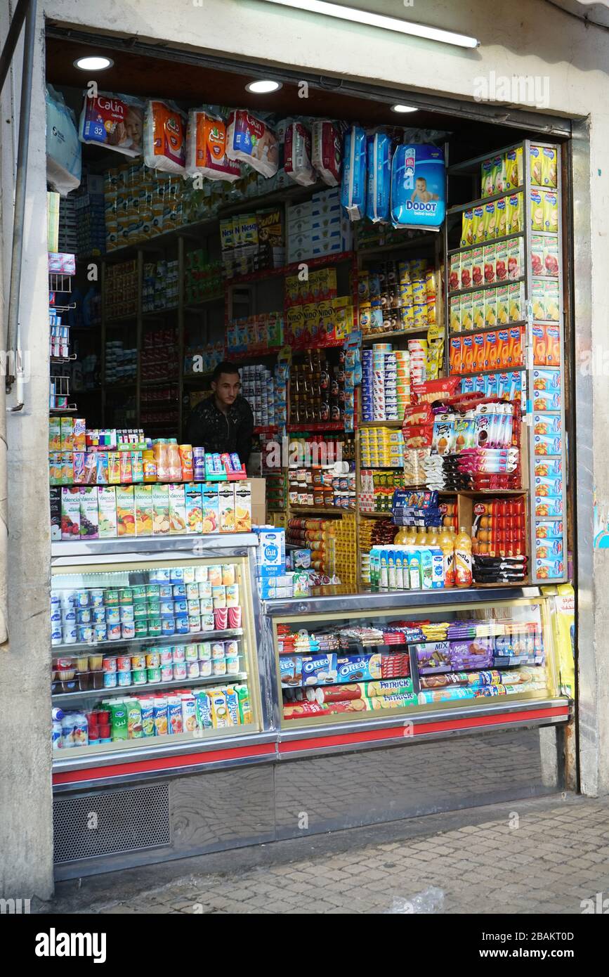Grocery store, Medina (Old City), Tangier, Morocco, North Africa ...