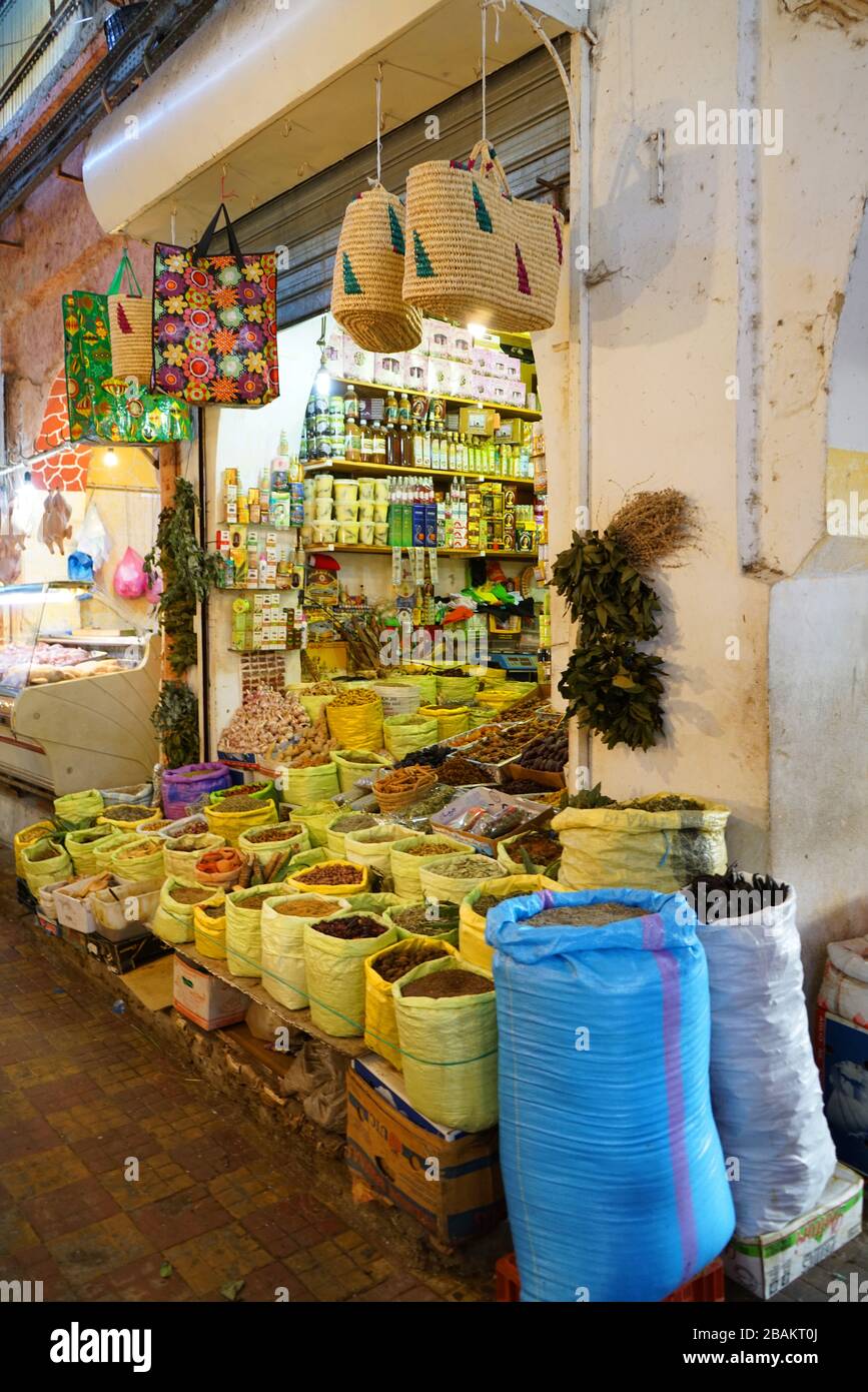 Grocery store, Medina (Old City), Tangier, Morocco, North Africa ...