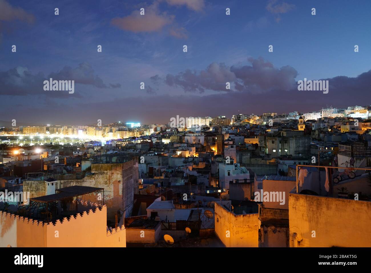 View of Tangier from the Medina at sunset, Tangier, Morocco, North ...