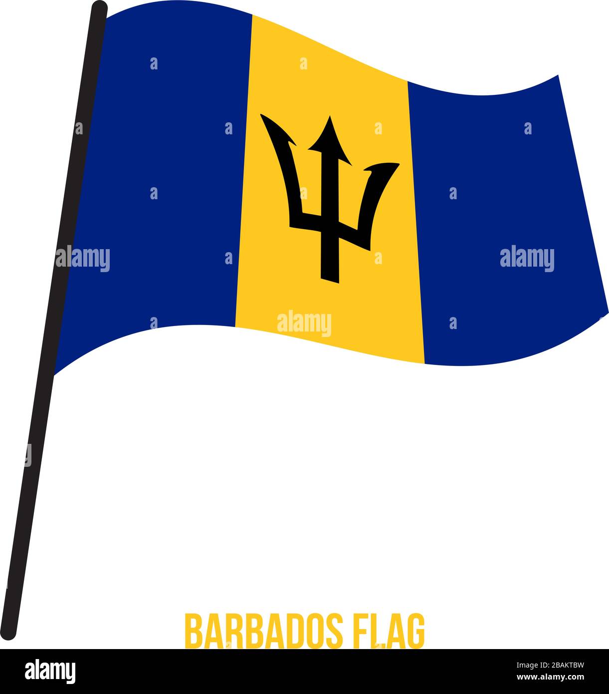 Barbados Flag Waving Vector Illustration on White Background. Barbados ...