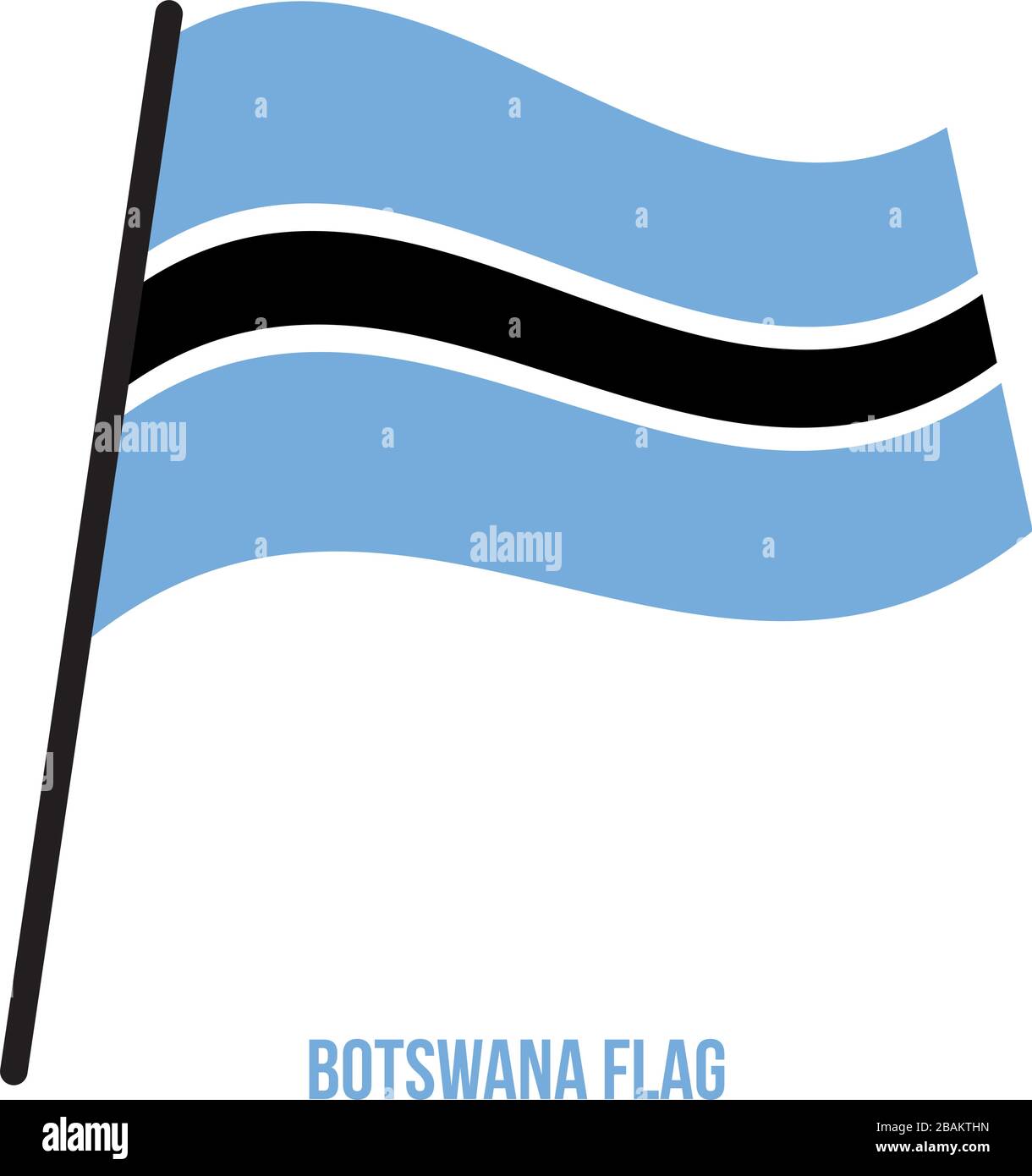 Botswana Flag Waving Vector Illustration on White Background. Botswana National Flag Stock ...