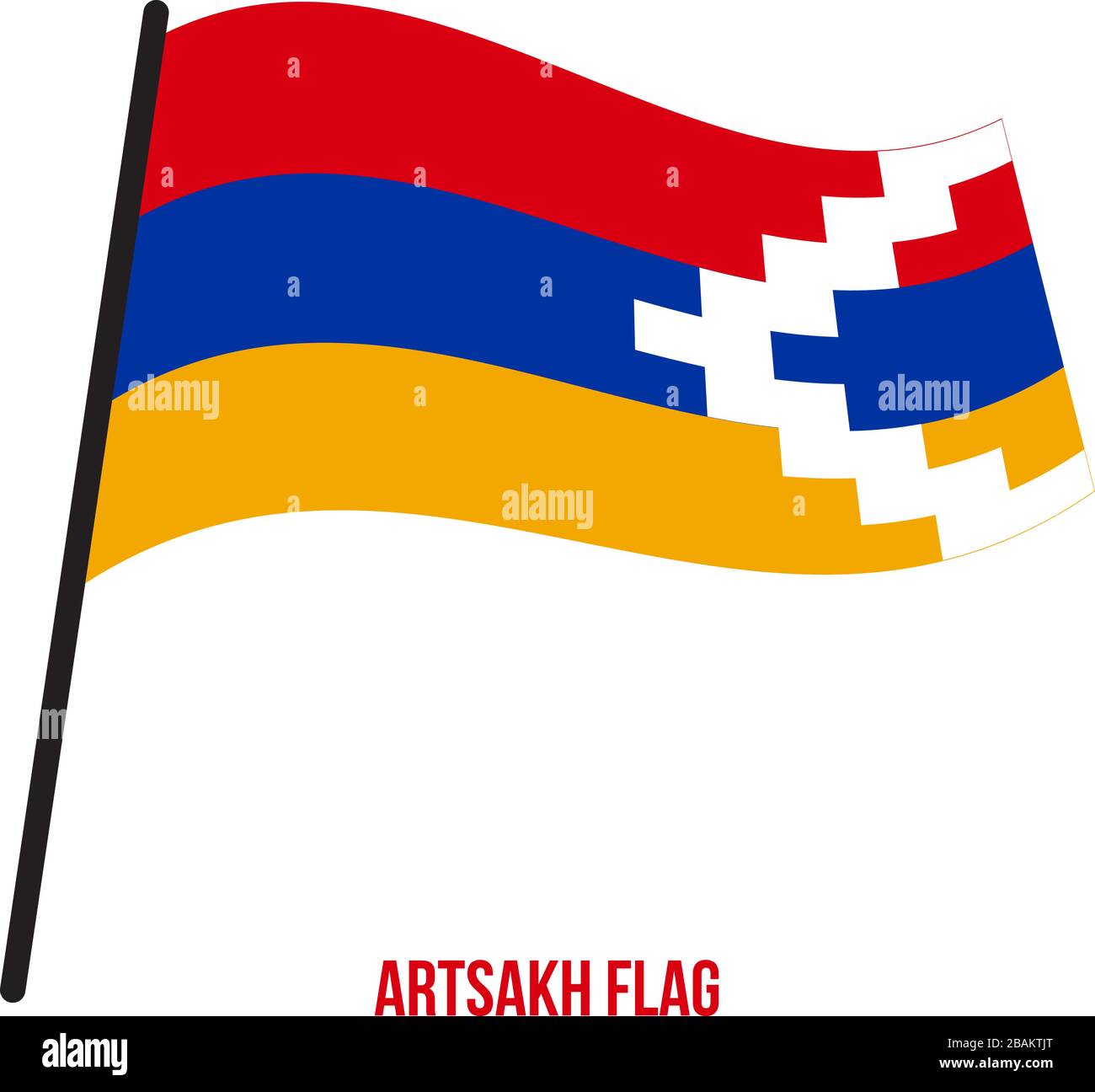 Artsakh Flag Waving Vector Illustration on White Background. Artsakh National Flag Stock Vector ...