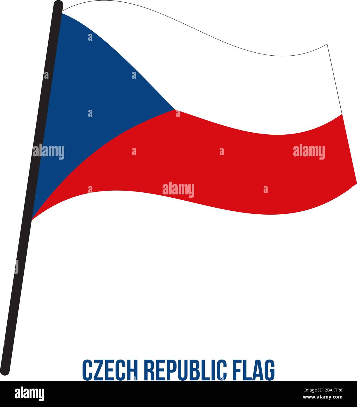 Czech Republic Flag Waving Vector Illustration on White Background ...