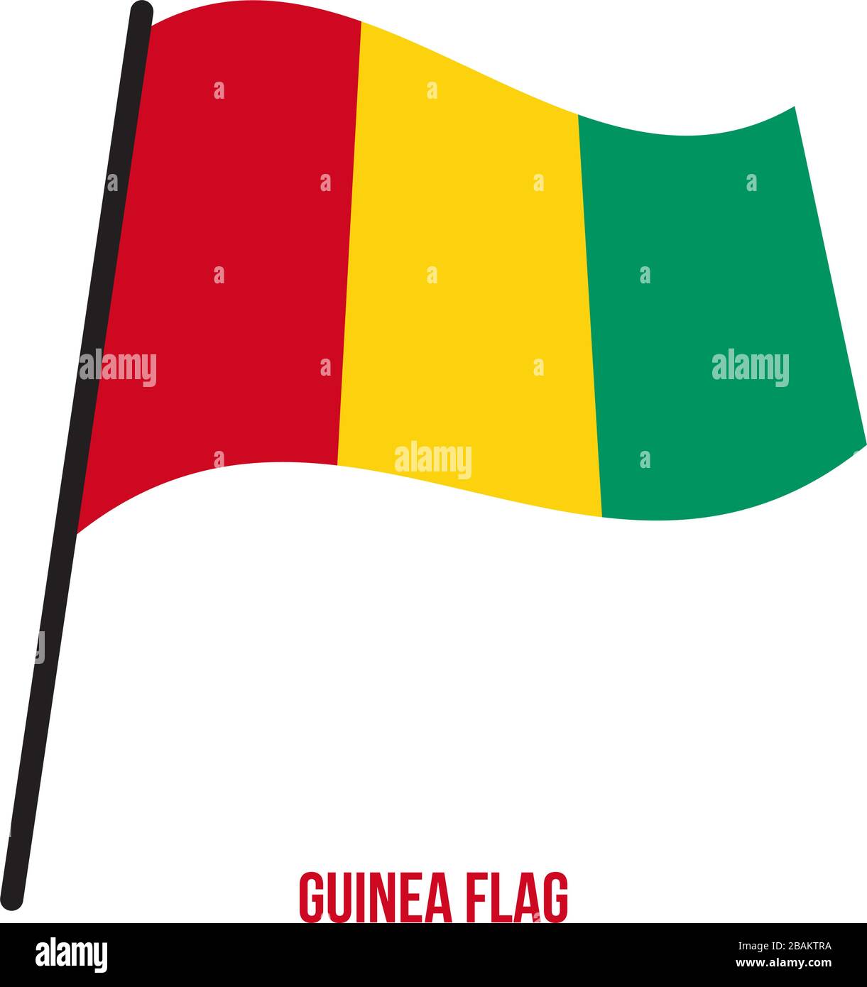 Guinea Flag Waving Vector Illustration on White Background. Guinea ...